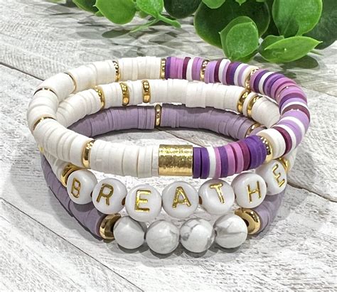 Beaded Bracelets Name Bracelet Heishi Bead Bracelet Personalized