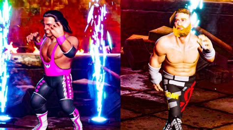 Wwe K Battlegrounds Bret Hart Sami Zayn Entrances Moment Youtube