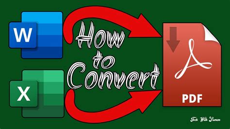 how to convert word to pdf and excel to pdf youtube