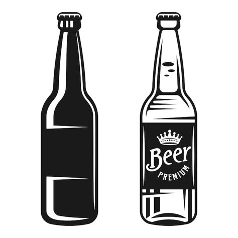 Botellas De Cerveza Dos Estilos Conjunto De Objetos Vectoriales En