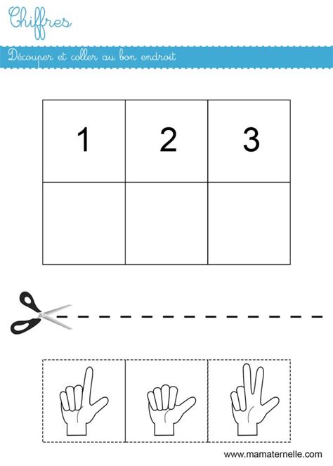 Mathématiques découper et coller Ma Maternelle Pre writing