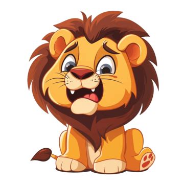 Lion Sick Face Cartoon Cute Lion Sick Face Png Transparent Image And