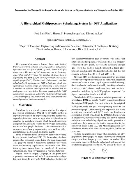pdf a hierarchical multiprocessor scheduling system for dsp applications