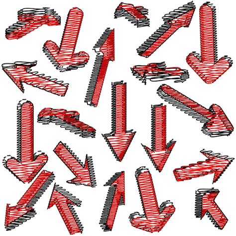 Conjunto De Vectores De Flechas Rojas Vector Premium
