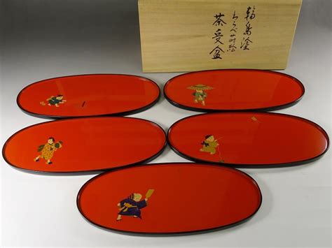 Yahoo オークション 8 輪島塗 塗師参洲 蒔絵師九香 わらべ蒔絵 茶受