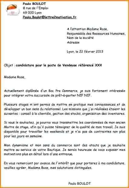 Modele De Lettre De Motivation Vendeuse En Pret A Porter Laboite Cv Fr