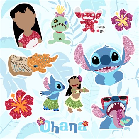 Pack Stickers Con Dise O Lilo Y Stich Alaprint