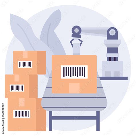 Pick And Place Robot Vector Icon Design Warehouse Automation Symbol