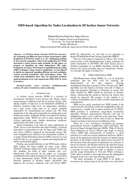 pdf mds based algorithm for nodes localization in 3d surface sensor networks danco davcev