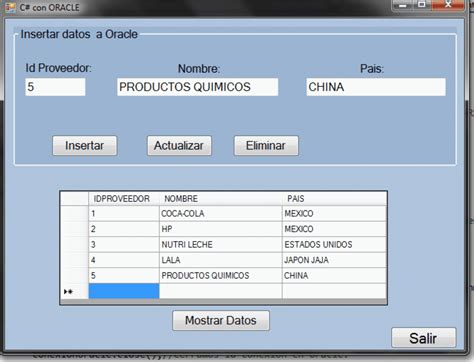 Soluciones Informáticas en desarrollo Insertar Mostrar Actualizar