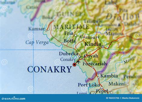 Geographic Map Of New Guinea Island With Important Cities Stock Photo