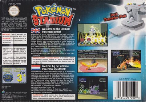 Pok Mon Stadium Nintendo Box Cover Art Mobygames