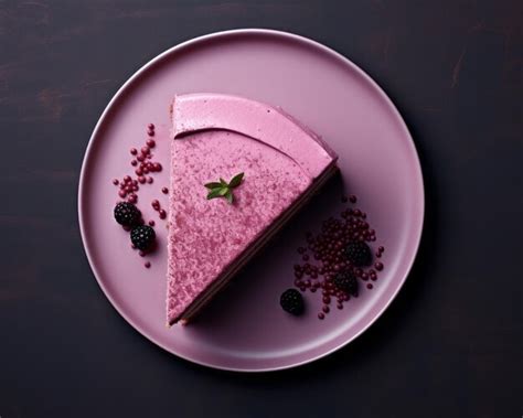 Un Trozo De Pastel En Un Plato Con Bayas Vector Premium