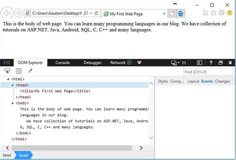 How To Create First Web Page Source Code For Your First HTML Page