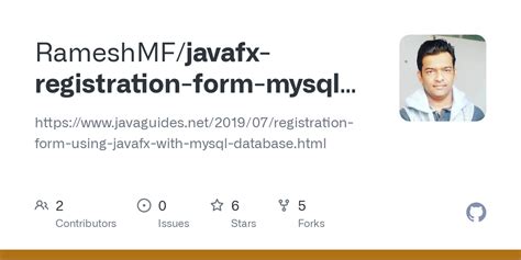 GitHub RameshMF Javafx Registration Form Mysql Tutorial Https