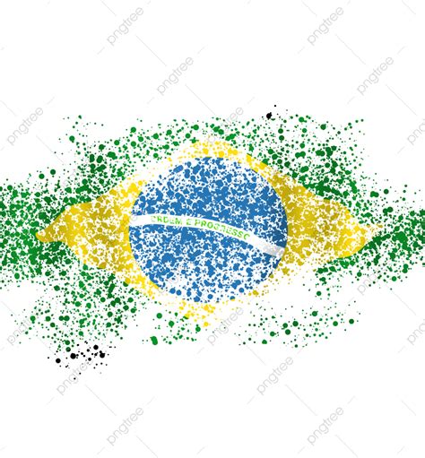 Baixar Modelo De Bandeira Estilo Brasil Pincel Tinta Spray Png Modelo