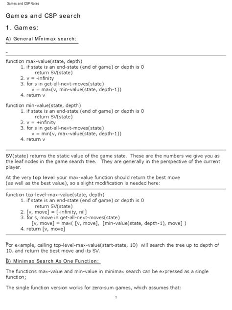 an overview of game search techniques and constraint satisfaction problem solving methods pdf