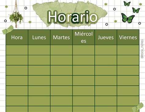 Horario Escolar Roos Notes UDocz