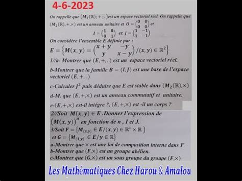 Les structures algébriques exercice 20 YouTube
