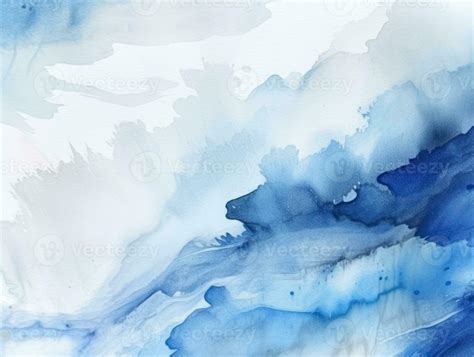 Abstract Blue Watercolor Background White Texture Watercolor Painted
