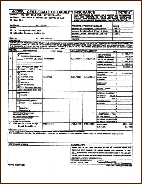 Acord Form Fillable Printable Forms Free Online