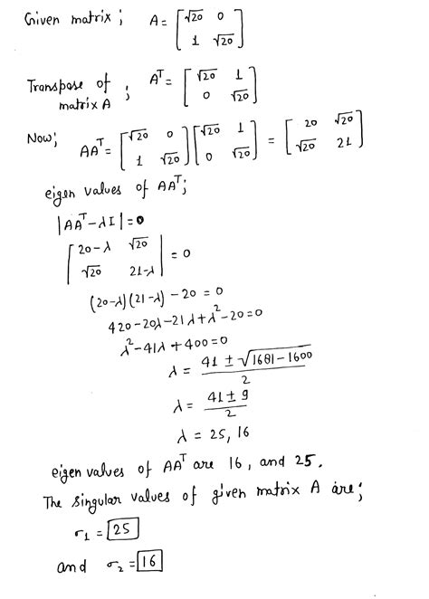 [solved] linear algebra find the singular values of the following course hero