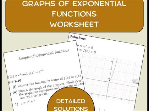 Graphs Of Exponential Functions Worksheet With Solutions Teaching