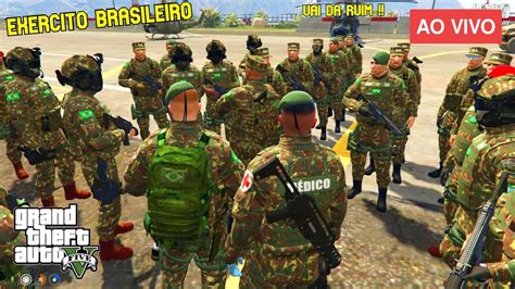 LIVE GTA 5 RP BRASIL EXERCITO BRASILEIRO INVASÃO NA FAVELA DA