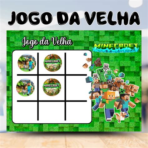 Jogo Da Velha Minecraft Lembrancinha Personalizada Elo7