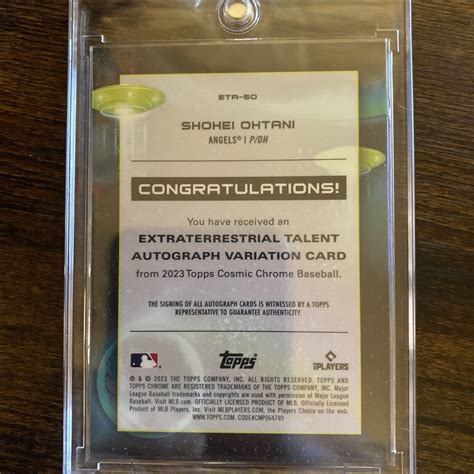 Topps Cosmic Chrome Shohei Ohtani Et Interstellar Gold Auto