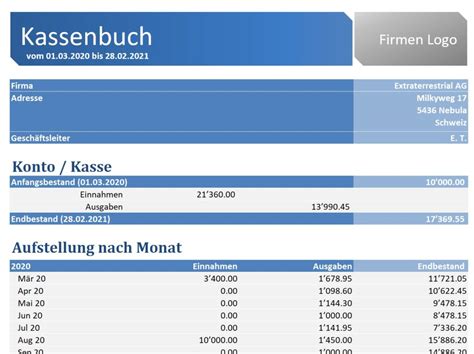 Excel Kassenbuch zum Download updated für 2020 ExcelNova