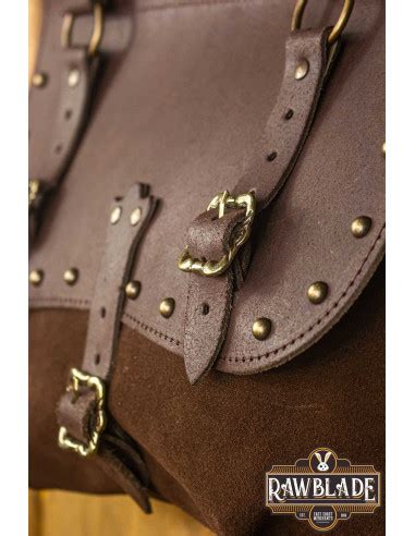Grand sac médiéval en cuir Agor Marron Boutique Épées