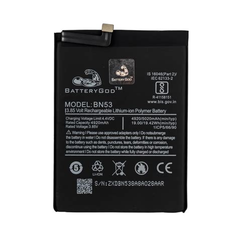 BATTERYGOD Full Capacity Proper 5020 MAh Battery For Xiaomi Redmi NOTE