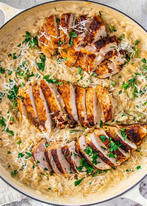 Creamy Parmesan Orzo With Chicken And Asparagus Craving Home Cooked