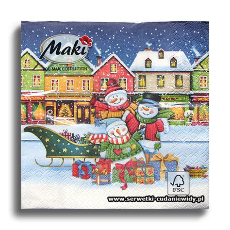 SERWETKI W PACZKACH DUŻE 33x33cm boże narodzenie Serwetki do
