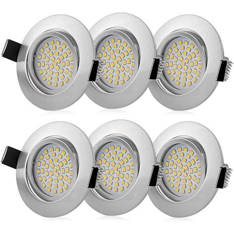 Lot de 6 spots encastrables ultra plats à intensité variable et