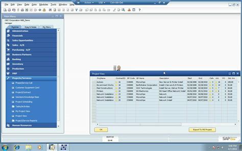 Project Management Sap Business One Youtube