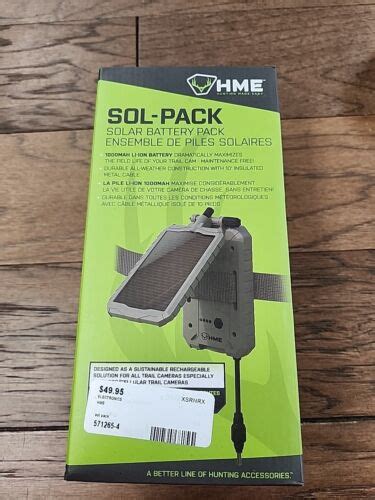 HME SOL PACK Cellular Trail Camera Solar Power Panel 1000 Mah Hme