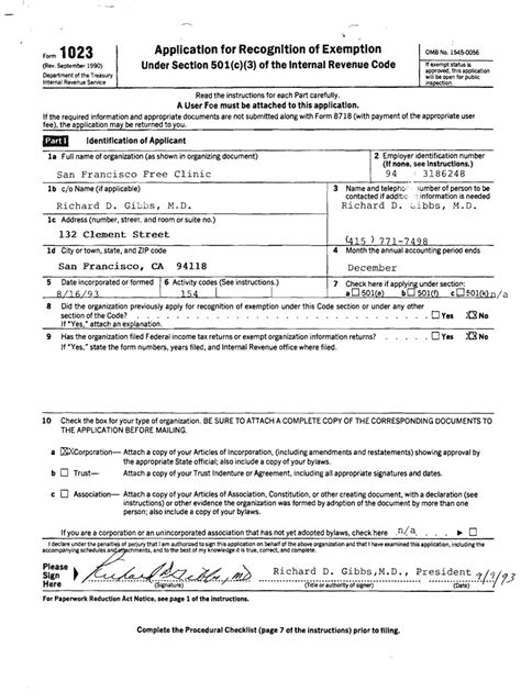 Form 1023 Ez Fillable Printable Forms Free Online