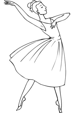 Desenhos de Bailarina Para Colorir 4 e Imprimir Pintar Grátis Online