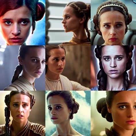 Alicia Vikander As Princess Leia Movie Still Stable Diffusion