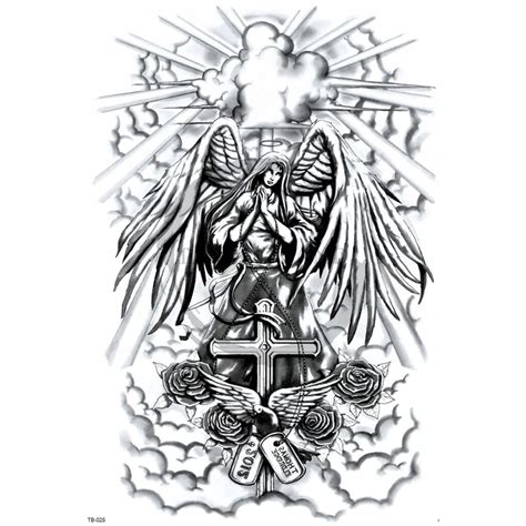 Tatuaż na plecy tymczasowy anioł skrzydła Tattooland pl