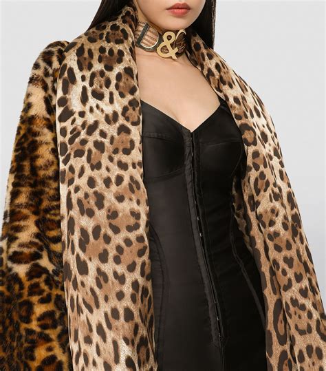 Womens Dolce Gabbana Multi Kim Dolce Gabbana Faux Fur Leopard Print