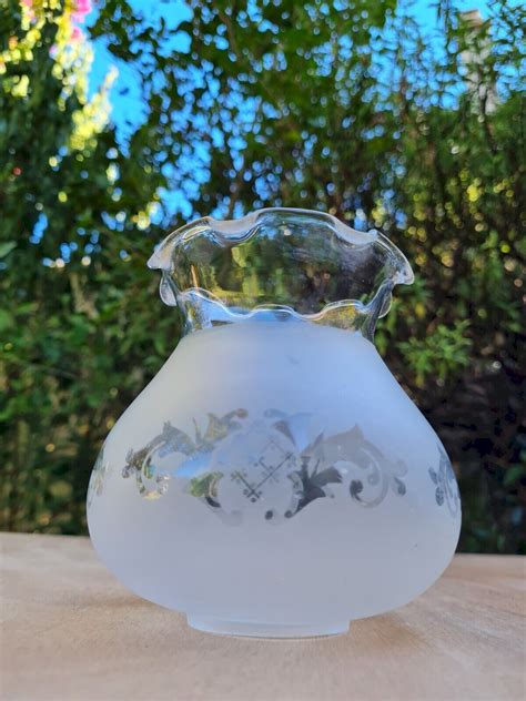 Abat Jour Tulipe En Verre D Poli Ouverture Cm Vintage Transparent