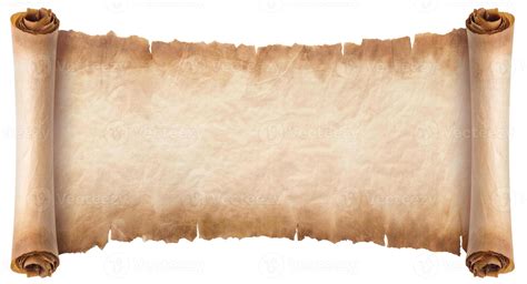 Old Parchment Paper Scroll Sheet Vintage Aged Or Texture Isolated On