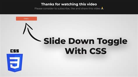 slide down toggle using only css and html no jquery youtube