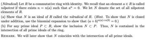 solved nilradical let r be a commutative ring with