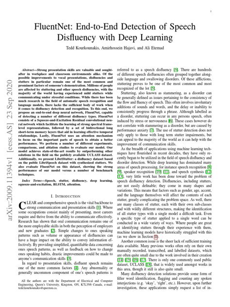 fluentnet end to end detection of speech disfluency with deep learning download free pdf