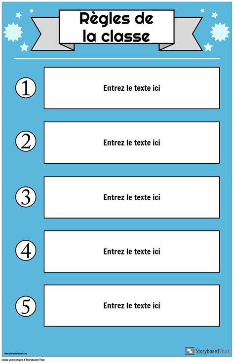 Affiche des Règles de Classe 1 Storyboard par fr examples