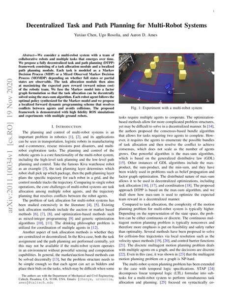 decentralized task and path planning for multi robot systems deepai